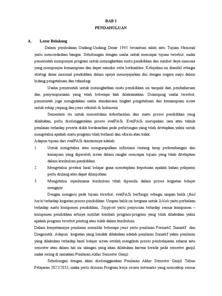 Program Kerja Pas 2022 | PDF