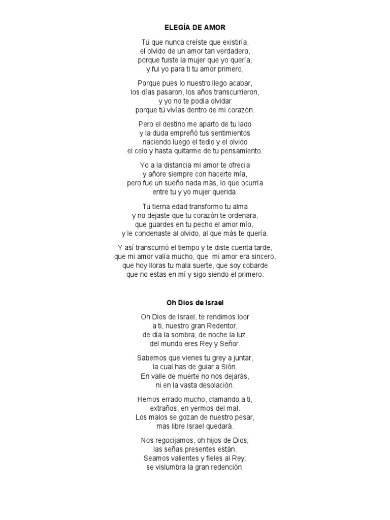 Elegía de Amor y Devoción | PDF