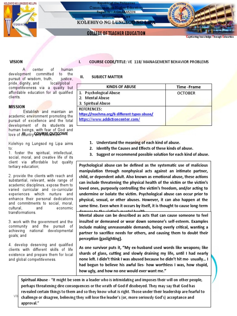 Vaed 118 Module 3 | PDF | Psychological Abuse | Psychology