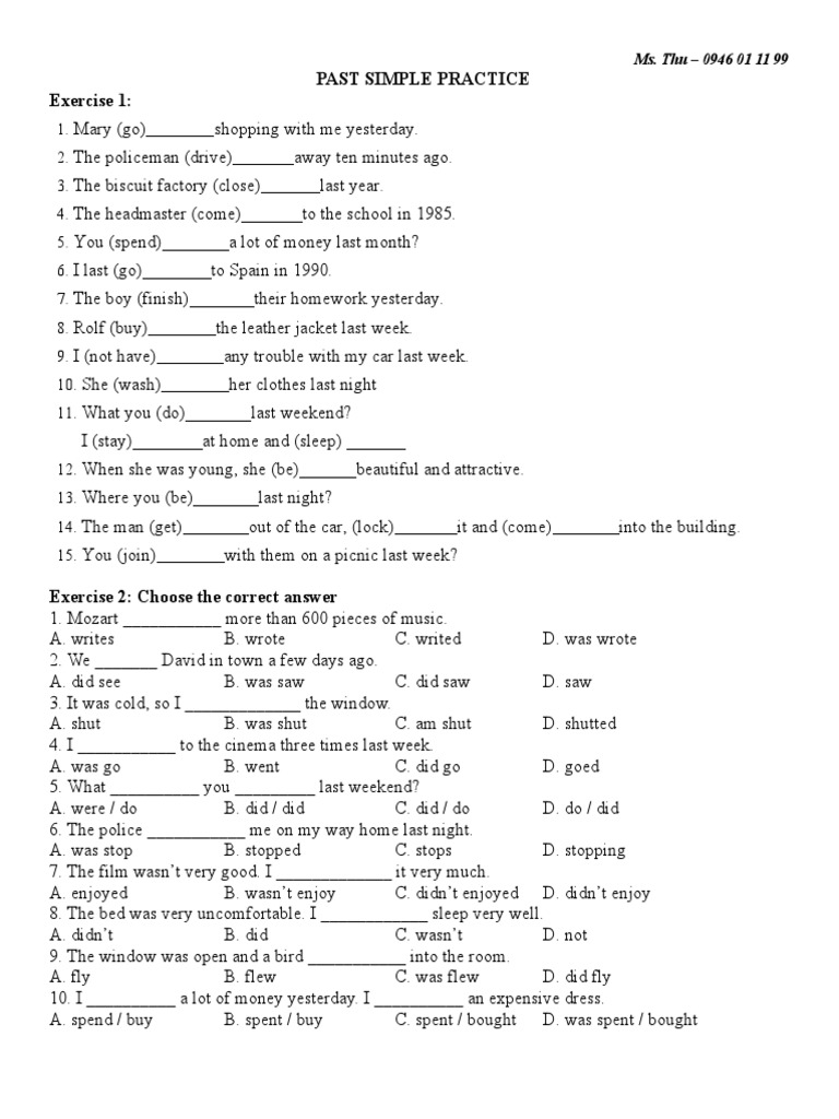 Past Simple Practice | PDF