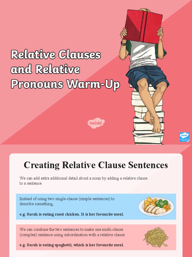 Relative Clauses and Relative Pronouns Warm-Up PowerPoint | PDF ...