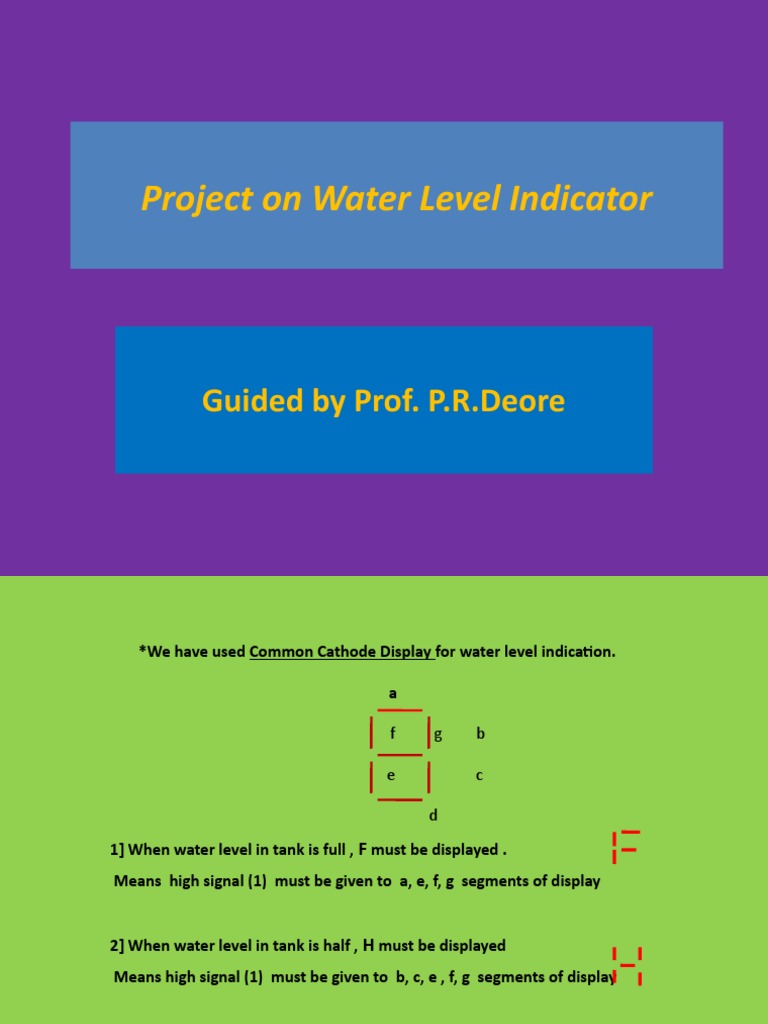 Water Level Indicator | PDF | Logic Gate | Electronic Engineering