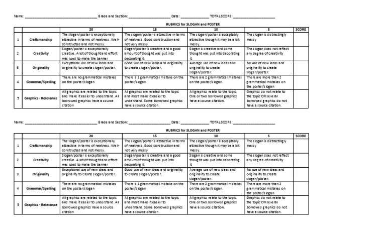 Rubrics Slogan - Poster | PDF | Poster | Communication Design