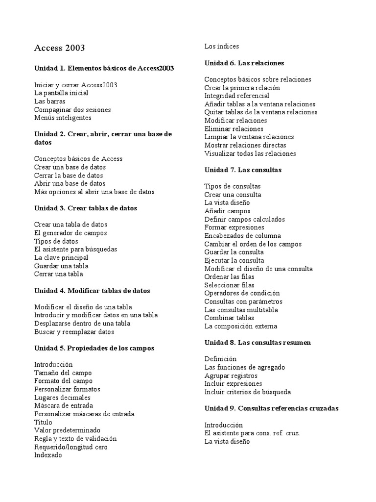 Guia Access 2003-2007 | PDF | Bases de datos | Ventana (informática)