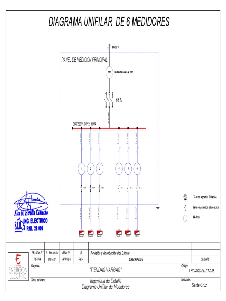 AHC-SCZ-PL-CT-038 Diagrama Unifilar Medidores | PDF