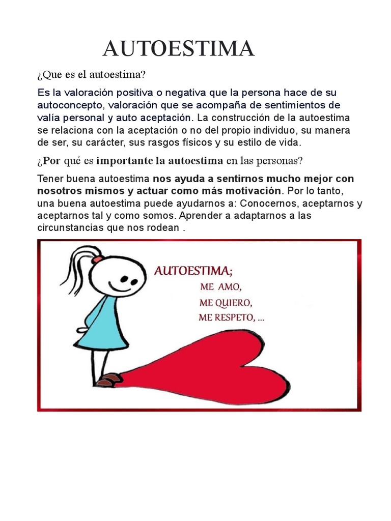 Autoestima: ¿Que Es El Autoestima? | PDF