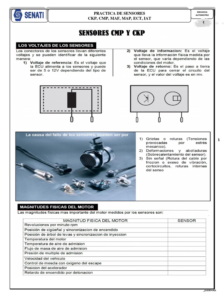 Practica de Sensores CKP, CMP, Maf, Map, Ect, Iat: Mecanica Automotriz | PDF