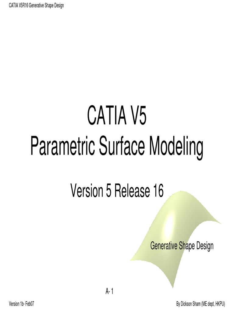 Catia Surface Modeling | PDF