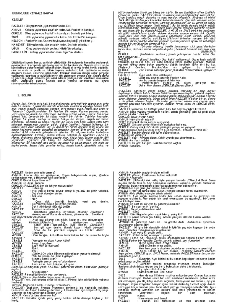 Duduklude Kiymali Bamya PDF Yazar Memet | PDF