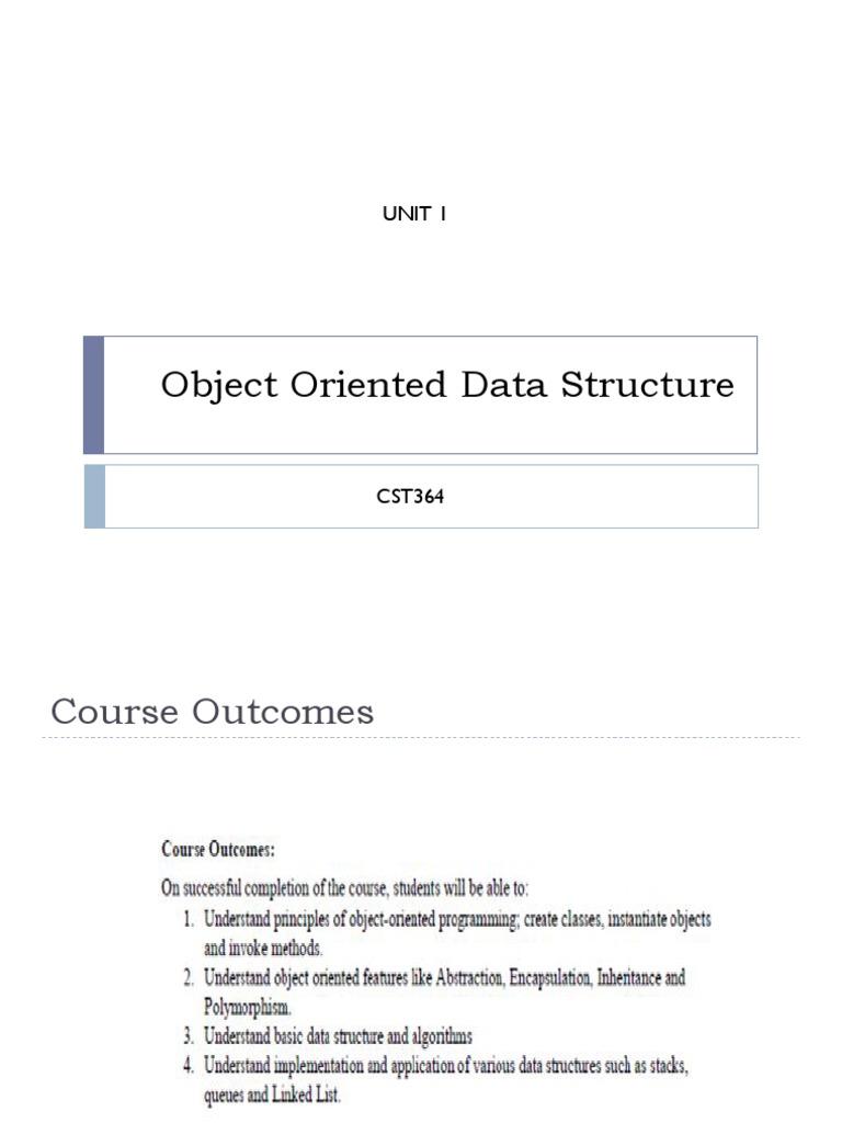 Object Oriented Data Structure: Unit 1 | PDF | Java (Programming ...