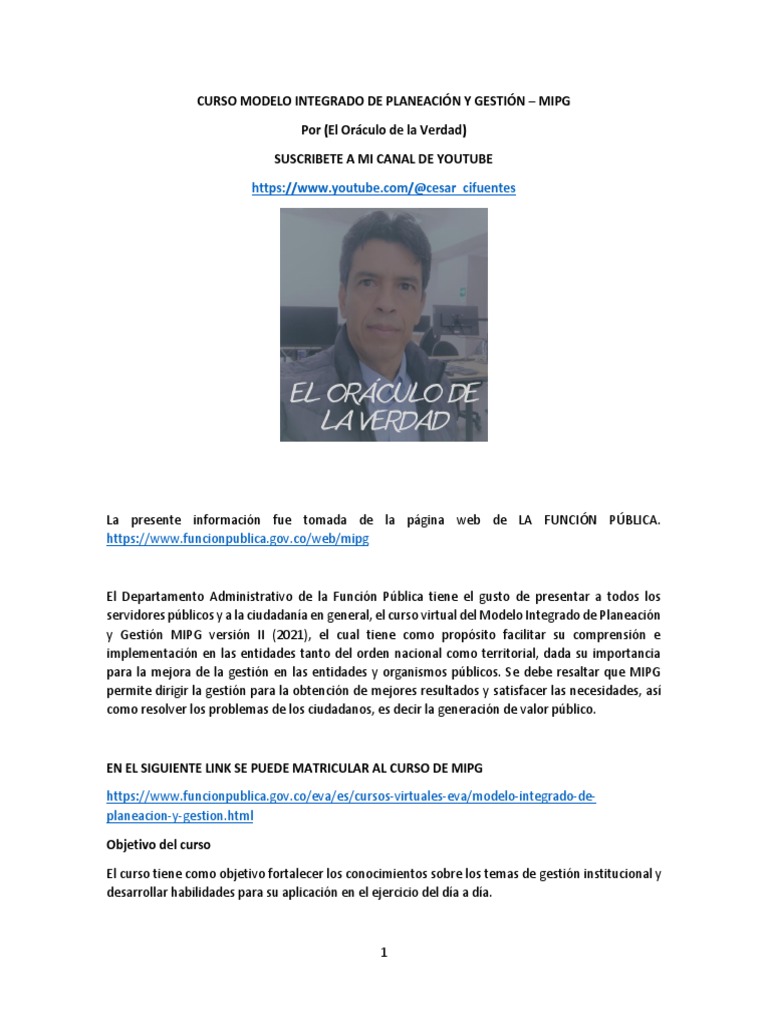 Modelo Integrado de Planeación y Gestión - Mipg | PDF | Planificación ...