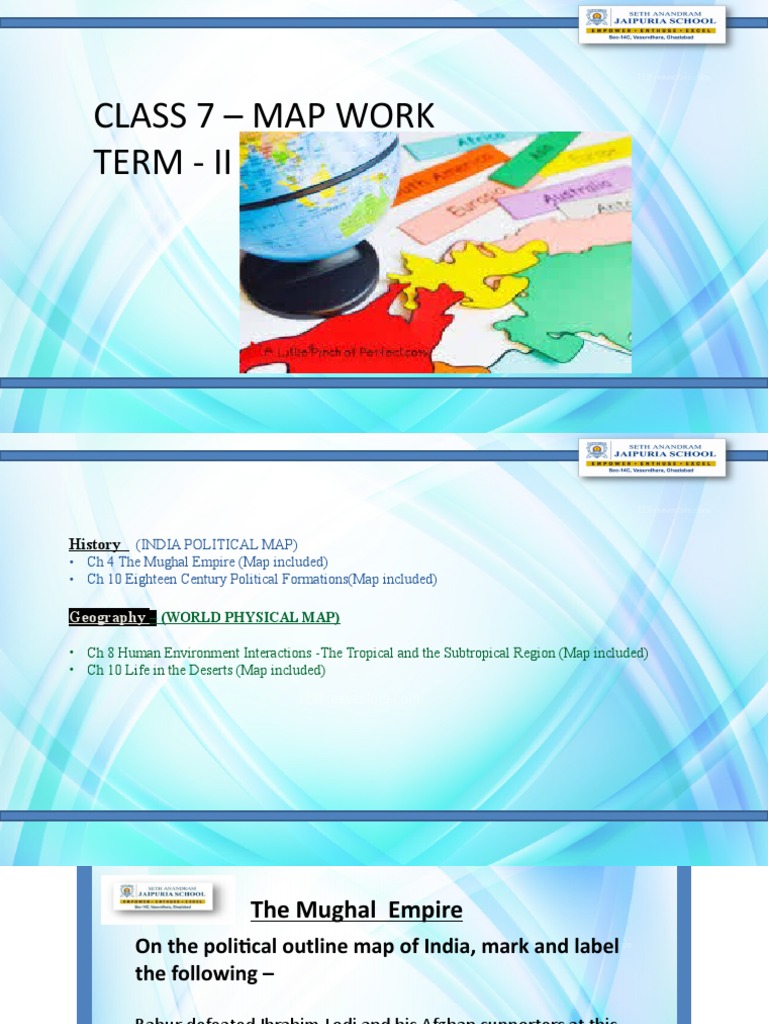 Class 7 - Map Work Term - Ii | PDF