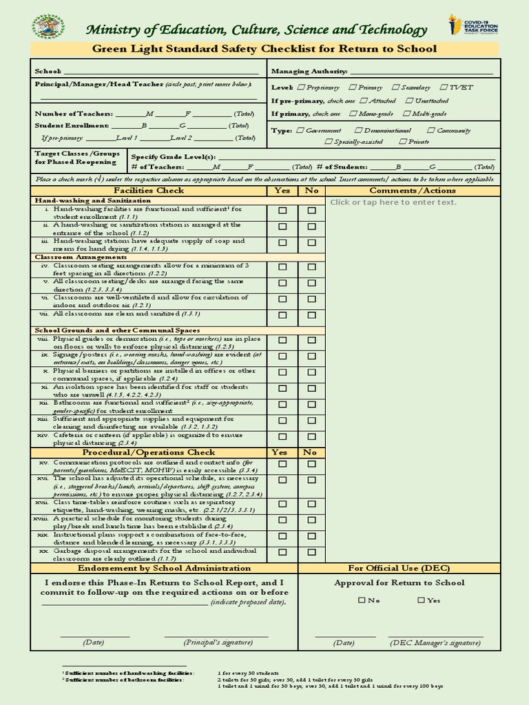School Safety Checklist Guide | PDF | Classroom | Schools