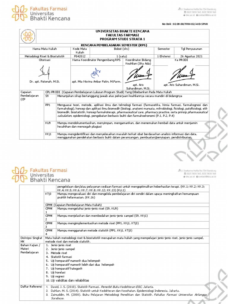 Metod Riset & Bio | PDF | Sains & Matematika