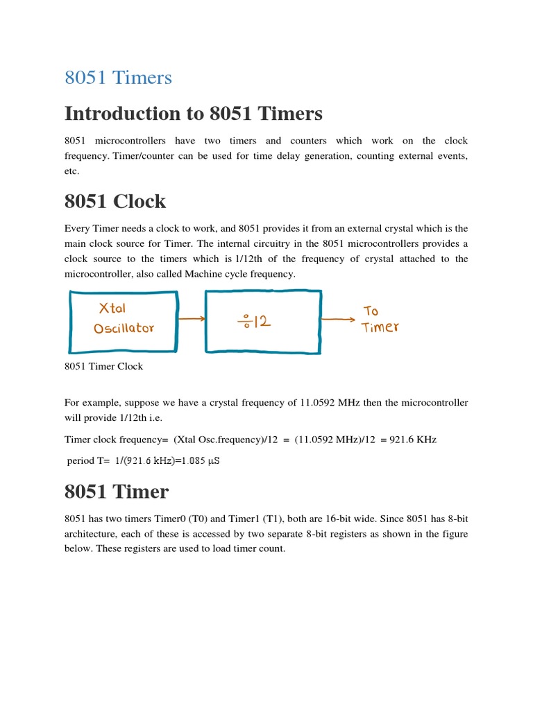 Timers in 8051 - Notes | PDF | Microcontroller | Electrical Engineering Timers in 8051 - Notes | PDF | Microcontroller | Electrical Engineering