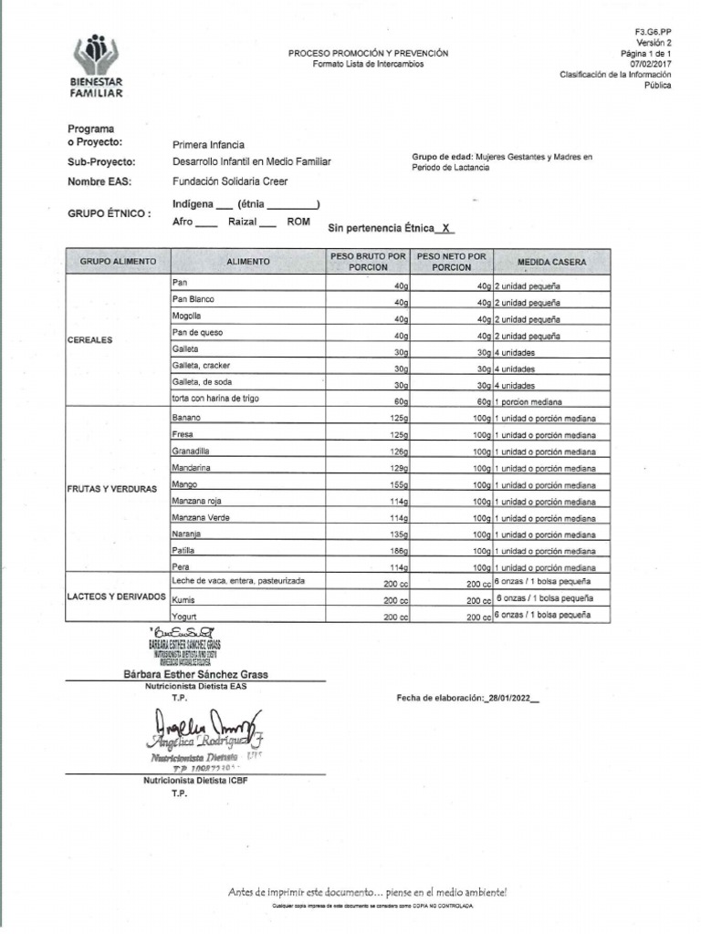 Dimf Lista Intercambio Con Firma Funsocrrer 2023 | PDF