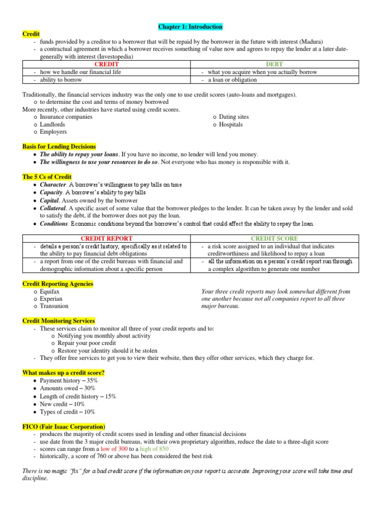 CCC Notes | Download Free PDF | Loans | Debt