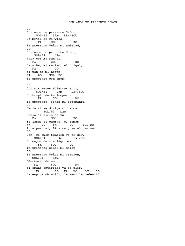 Con Amor Te Presento Señor | PDF