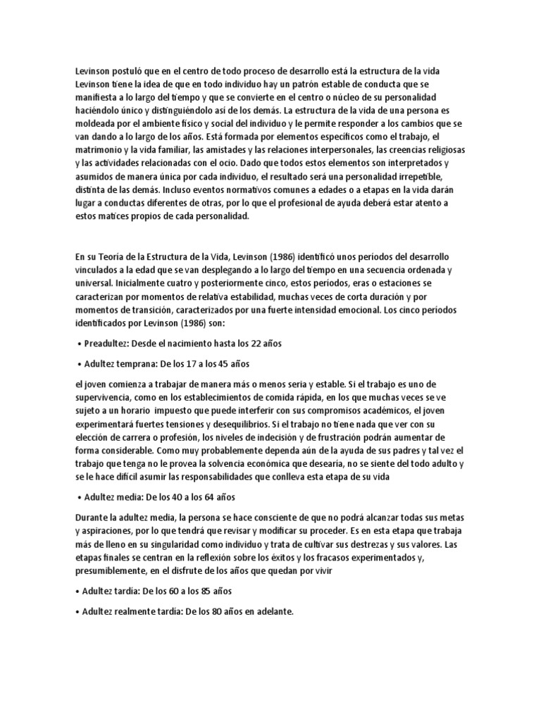 Daniel Levinson | PDF | Adultos | Ciencia cognitiva