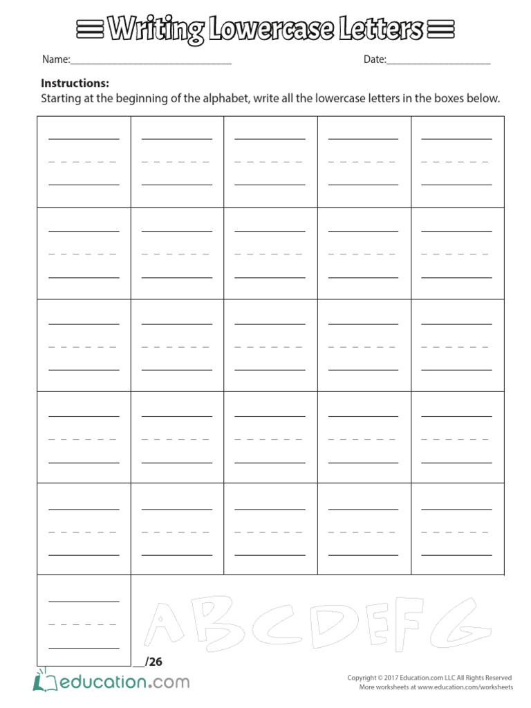 Writing Lowercase Letters | PDF