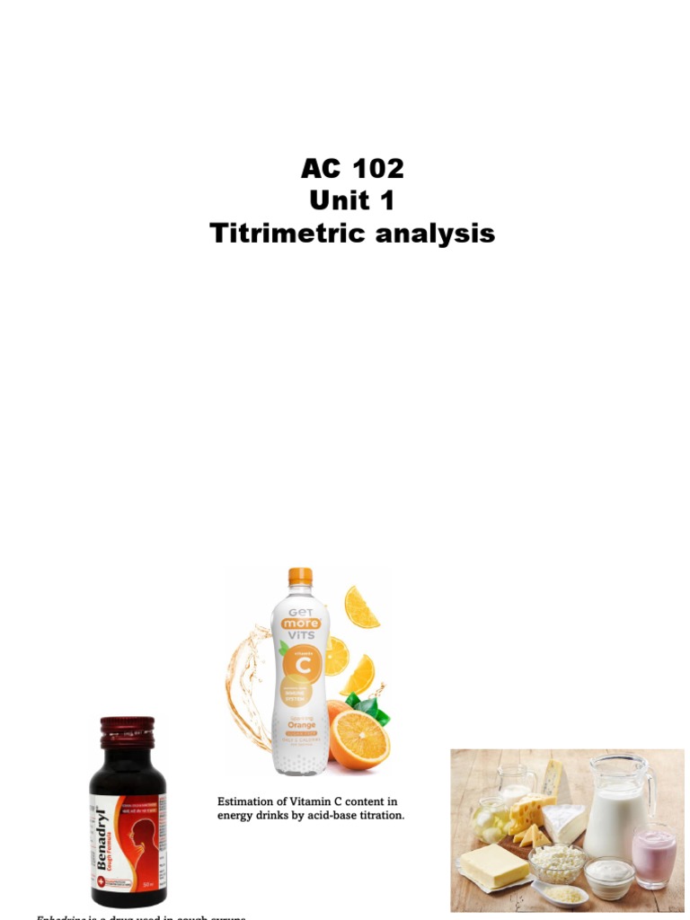 Titrimetric Analysis BTech-I | PDF | Chemistry | Titration
