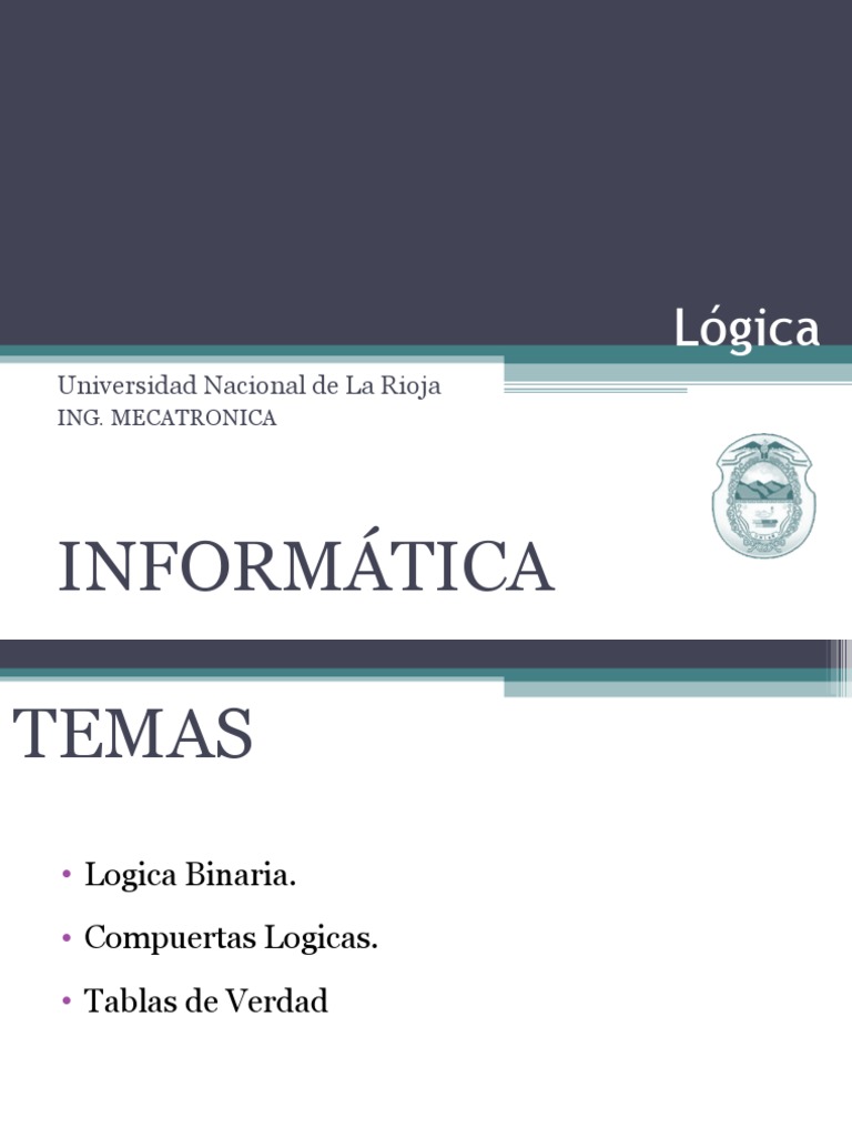 Informática: Lógica | PDF | Puerta lógica | Lógica