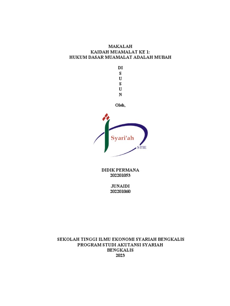 Makalah Hukum Muamalah Adalah Mubah 2 | PDF