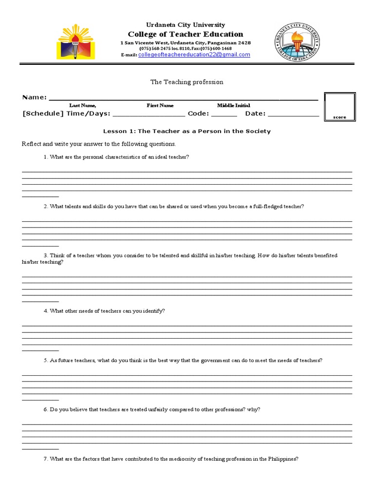 MERCADO APRIL ANE - TP Activity 1 | PDF | Teachers | Behavioural Sciences