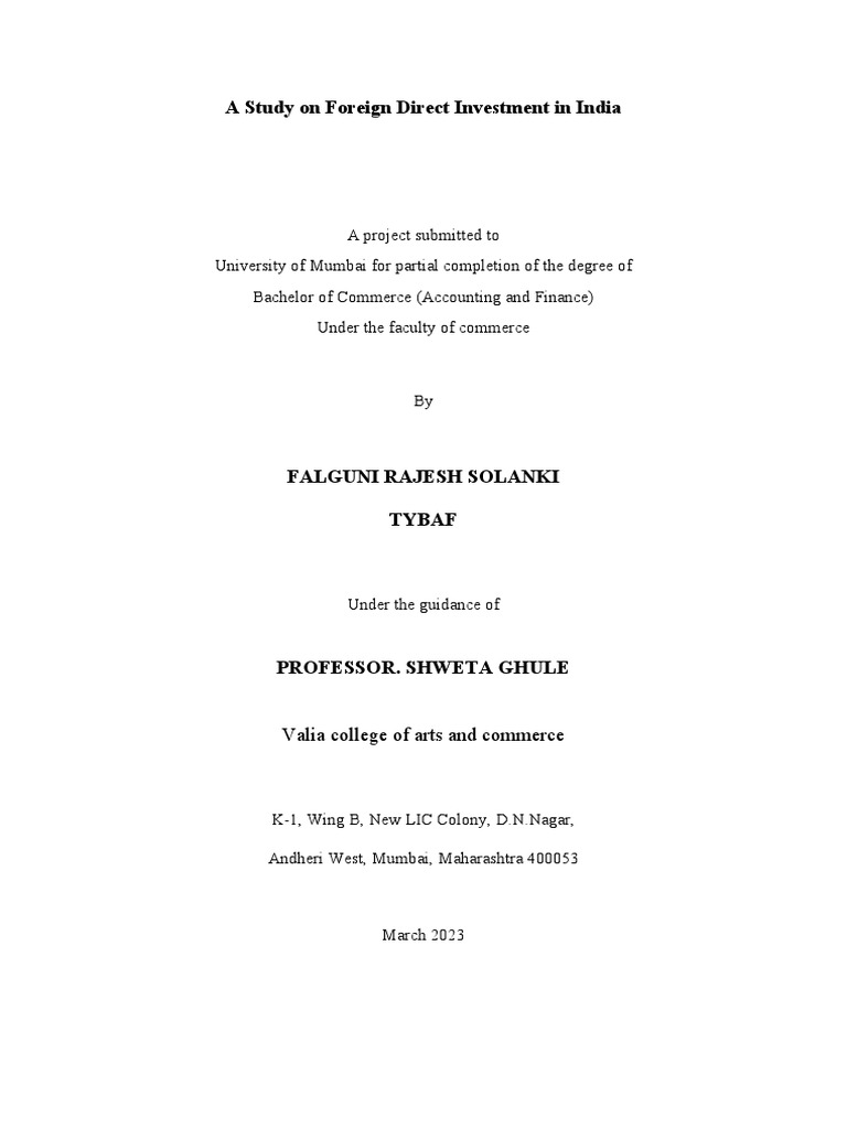 Fdi Black Book | PDF | Foreign Direct Investment | Economic Growth