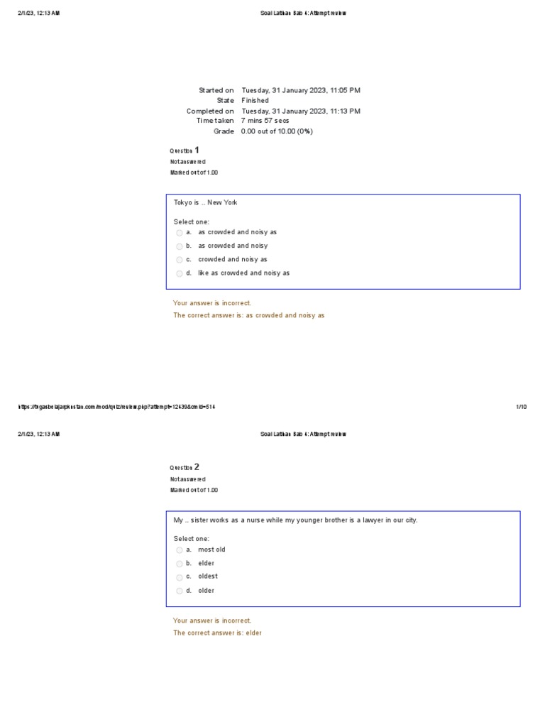 Soal Latihan Bab 4 - Attempt Review | PDF