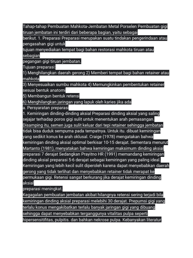 Tahap X Pembuatan Gigi GTSL | PDF