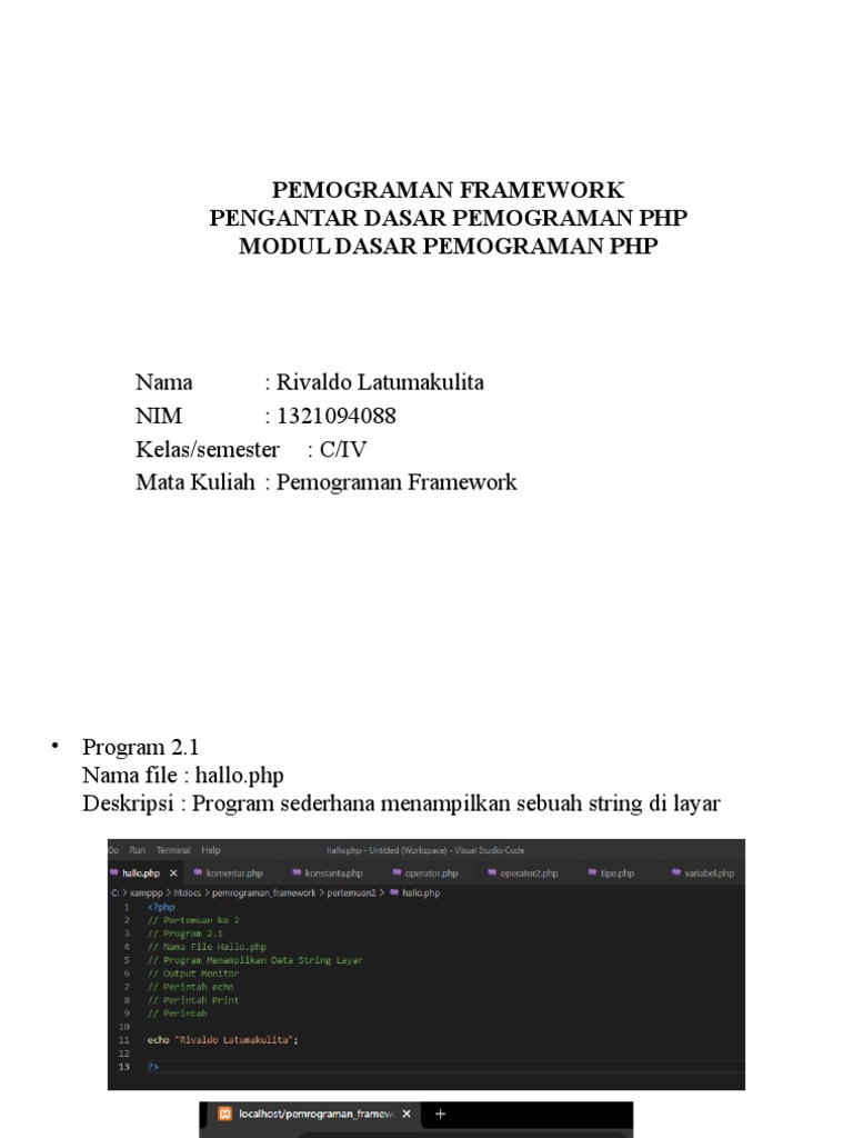 Modul 2a - Pemograman Framework | PDF