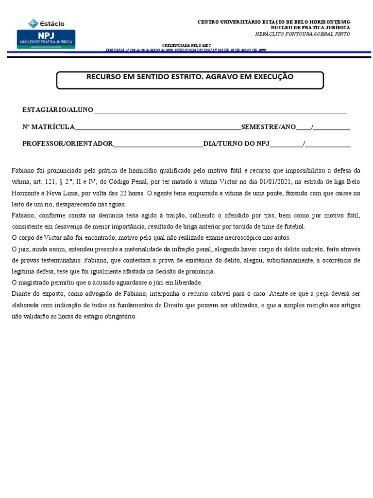 Recurso em Sentido Estrito | PDF