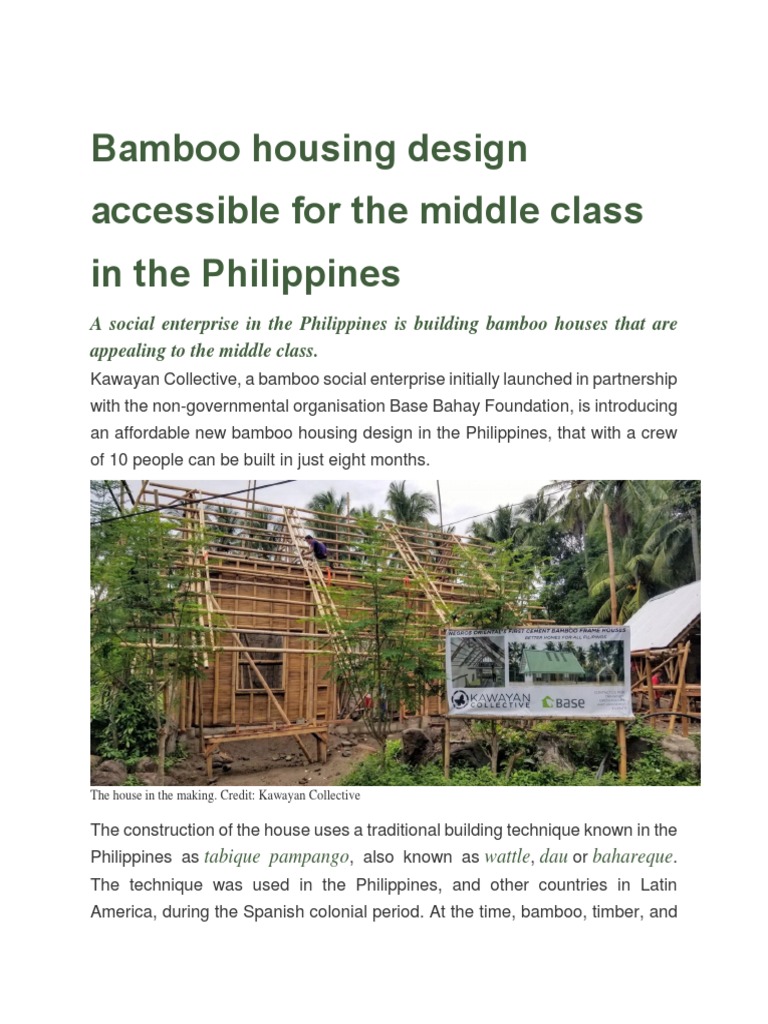 Affordable Bamboo Homes for Middle Class | PDF | Civil Engineering ...