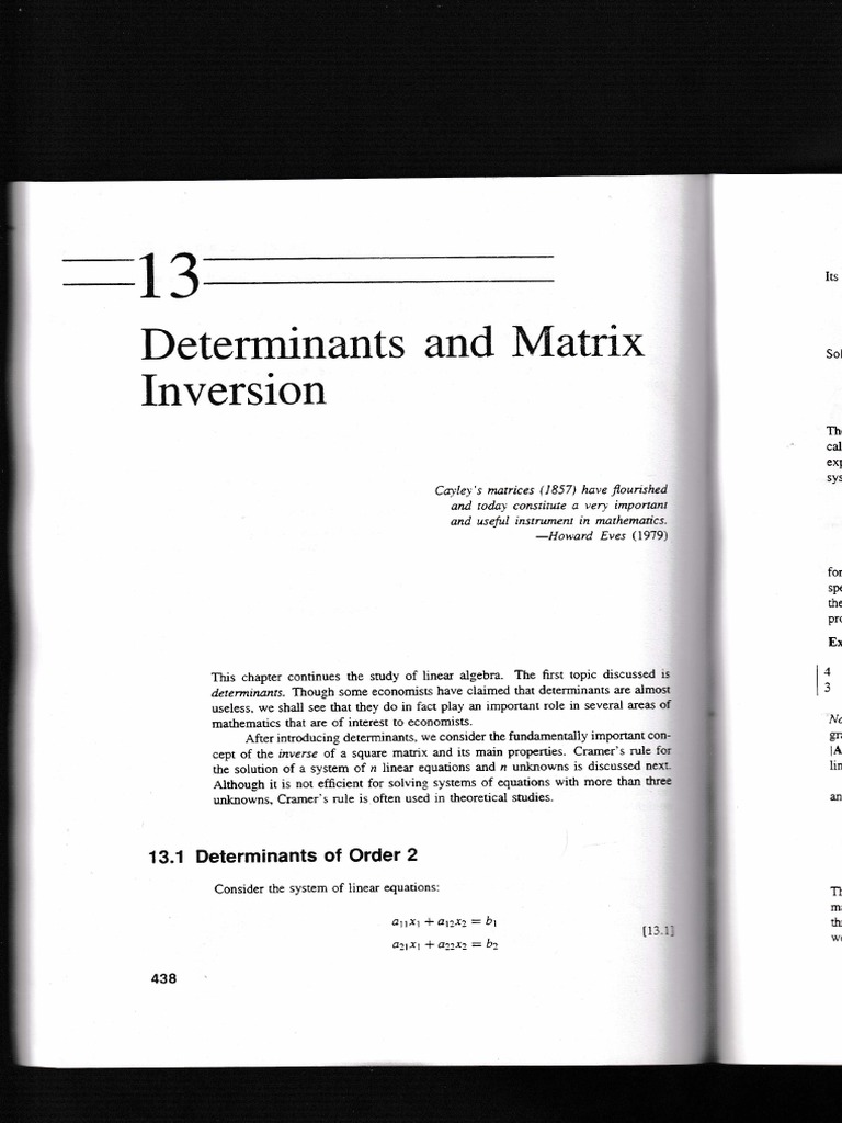 I) Eterminants Inversion: Matrix | PDF | Determinant | Matrix (Mathematics)