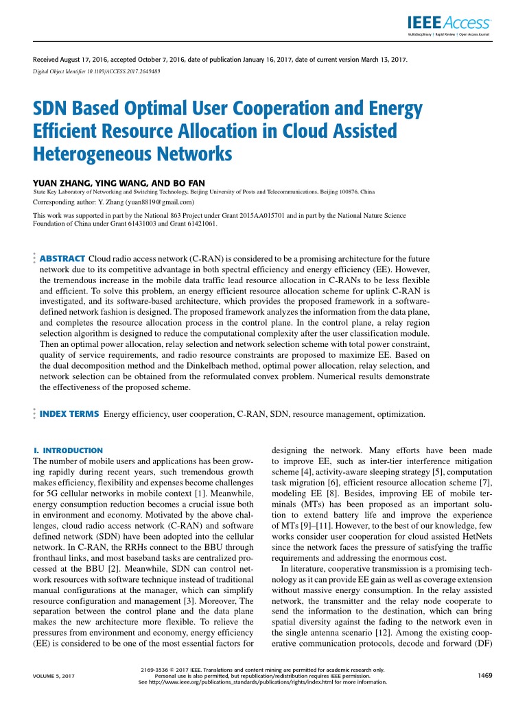 SDN Based Optimal User Cooperation and Energy Efficient Resource ... SDN Based Optimal User Cooperation and Energy Efficient Resource ...