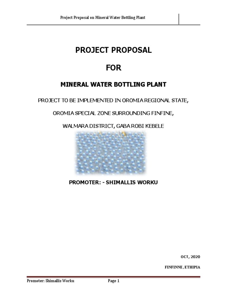 Project Proposal FOR: Mineral Water Bottling Plant | PDF | Bottled ...