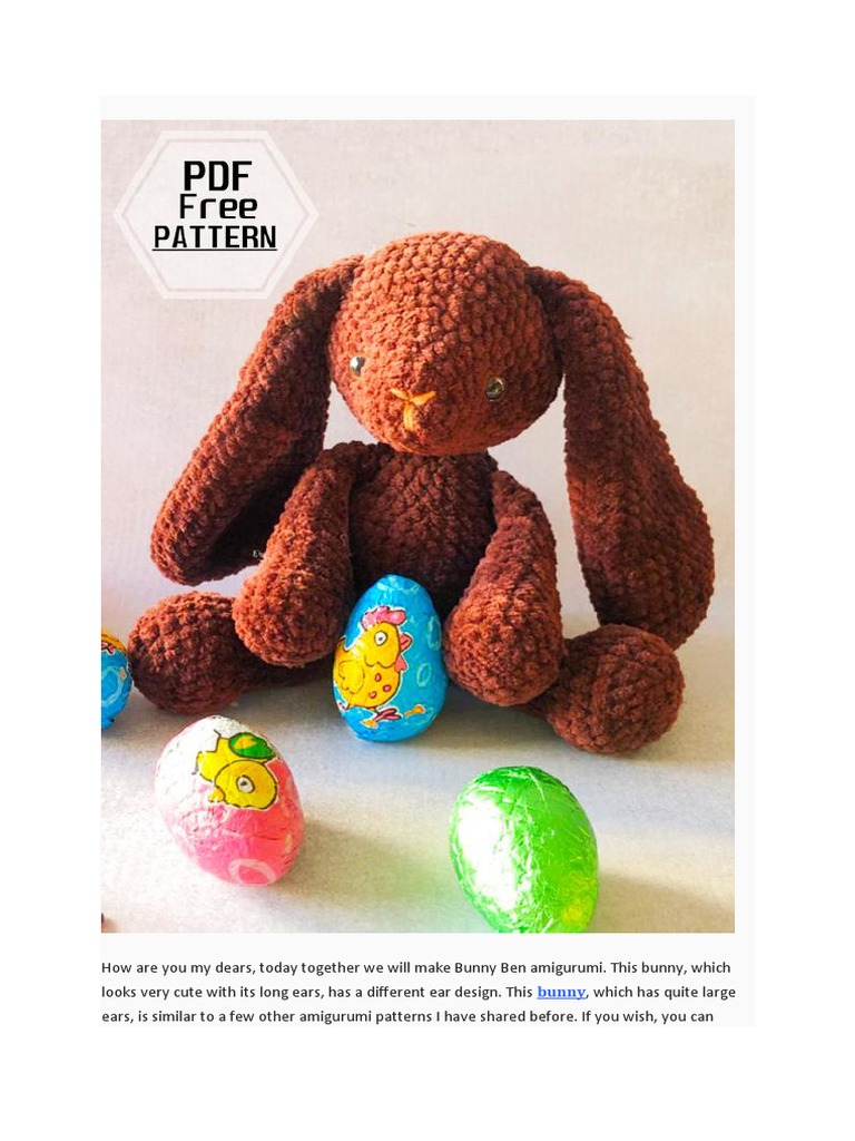 Crochet Ben Bunny-Amigurumi | PDF | Crochet | Amigurumi