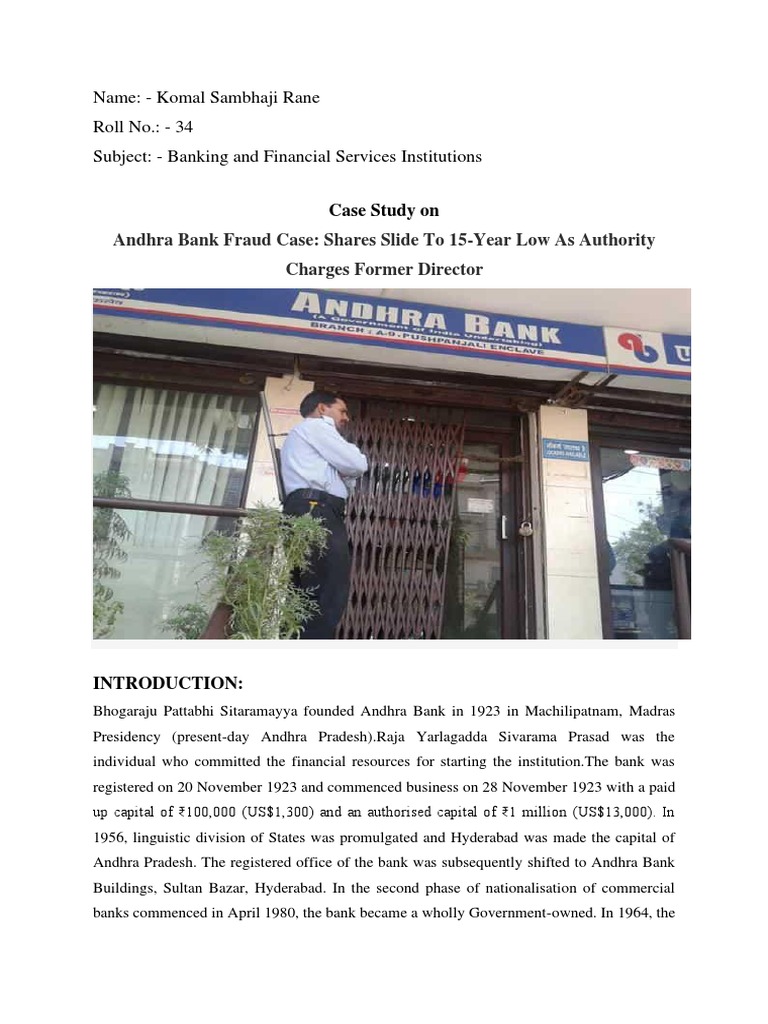 Andhra Bank Scam | PDF | Banking | Money