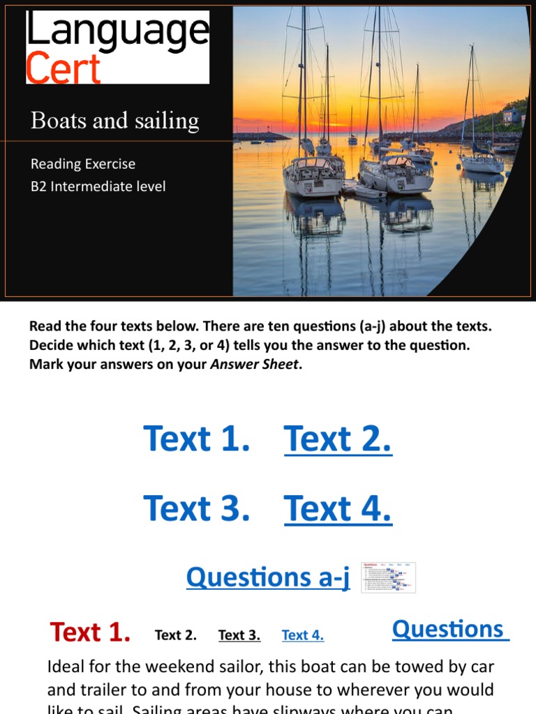 LC Reading Boats and Sailing | PDF | Sea | Water Transport