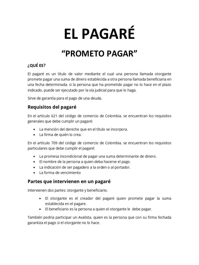 El Pagaré | PDF