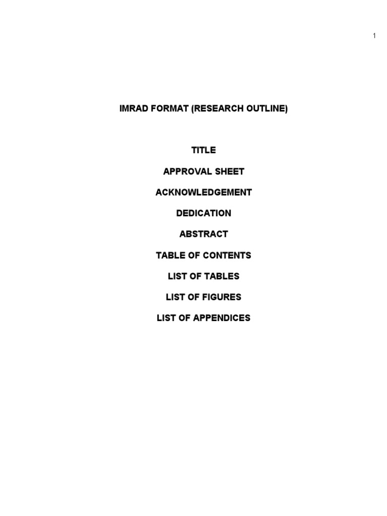 IMRAD Format for Research Thesis | PDF | Reading Comprehension ...