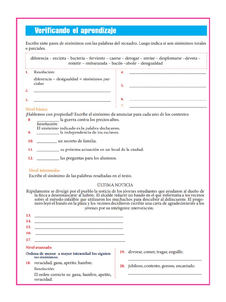 Razonamiento Verbal 6 Grado Jueves 30 de Marzo | PDF