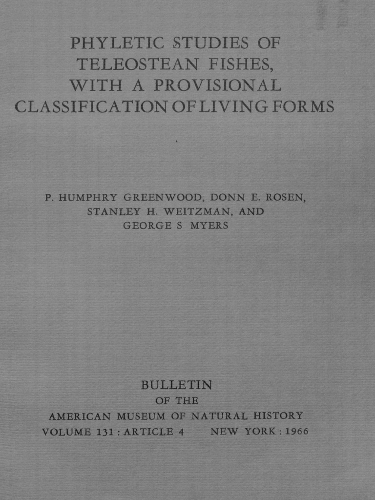 Phyletic Studies OF Teleostean Fishes, - With Provisional ...