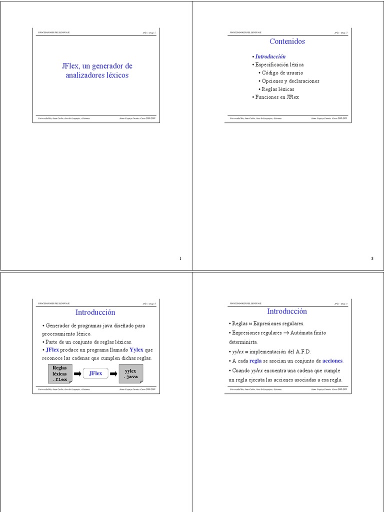Tema2 AnalizadorLexico JFlex | PDF | Expresión regular | Programa de computadora