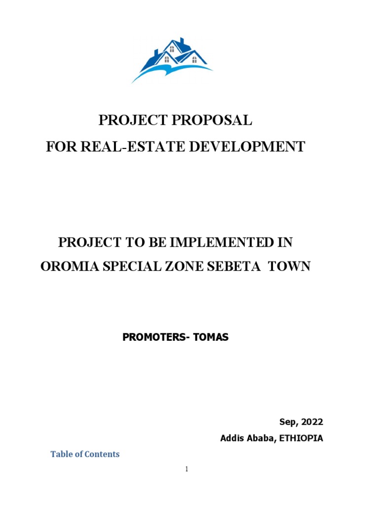 Project Proposal For Real-Estate Development: Project To Be Implemented ...