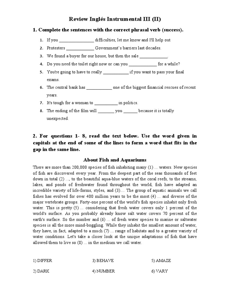 Review Inglés Instrumental III | PDF | Luxembourg | Fish
