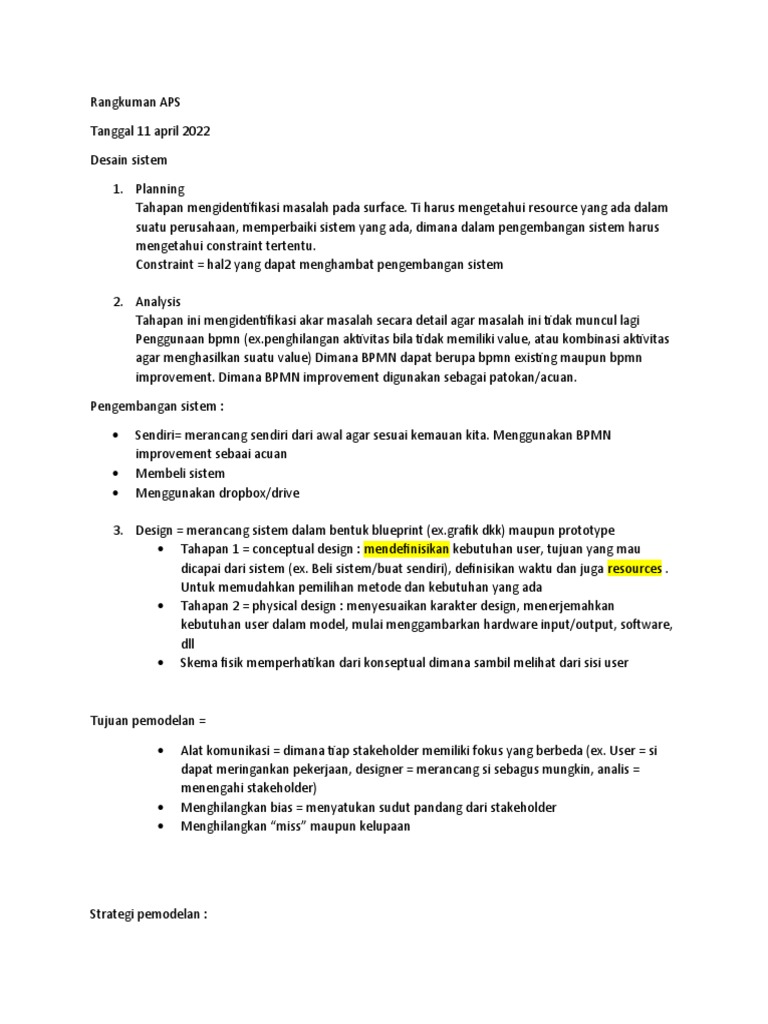 Rangkuman APS | PDF