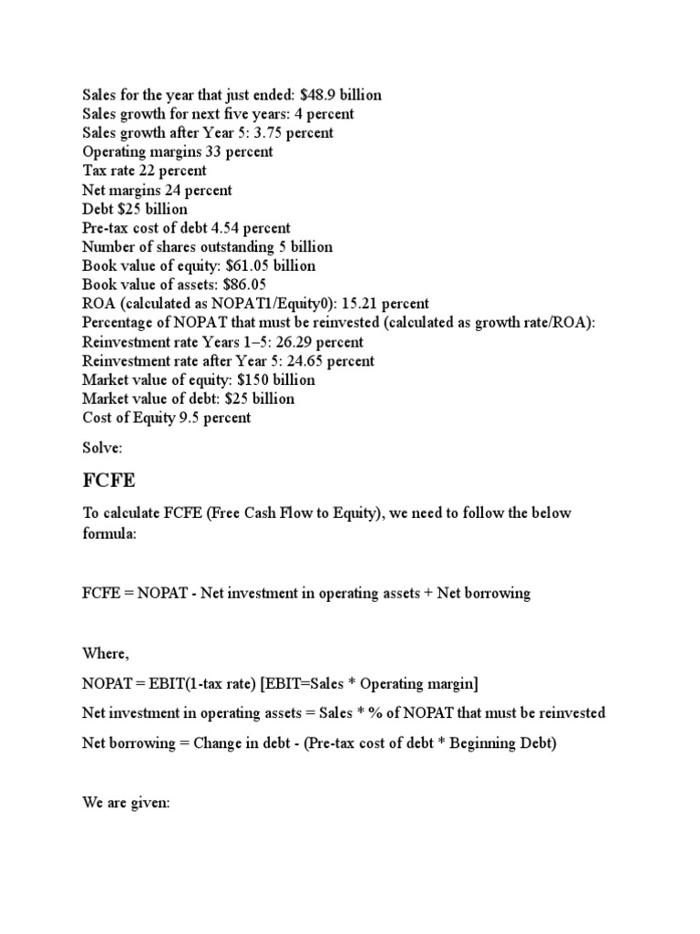 Equity Valuation Math | PDF | Free Cash Flow | Book Value
