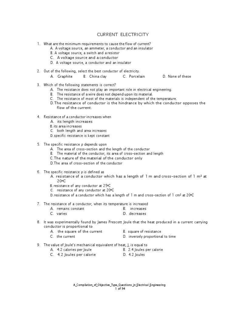 Electrical Engineering Quiz | PDF | Inductance | Capacitor